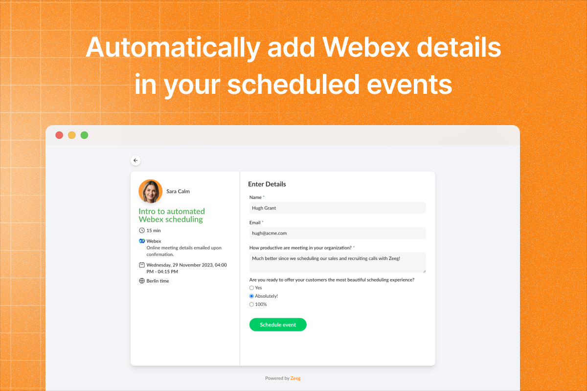 Zeeg | Webex App Hub
